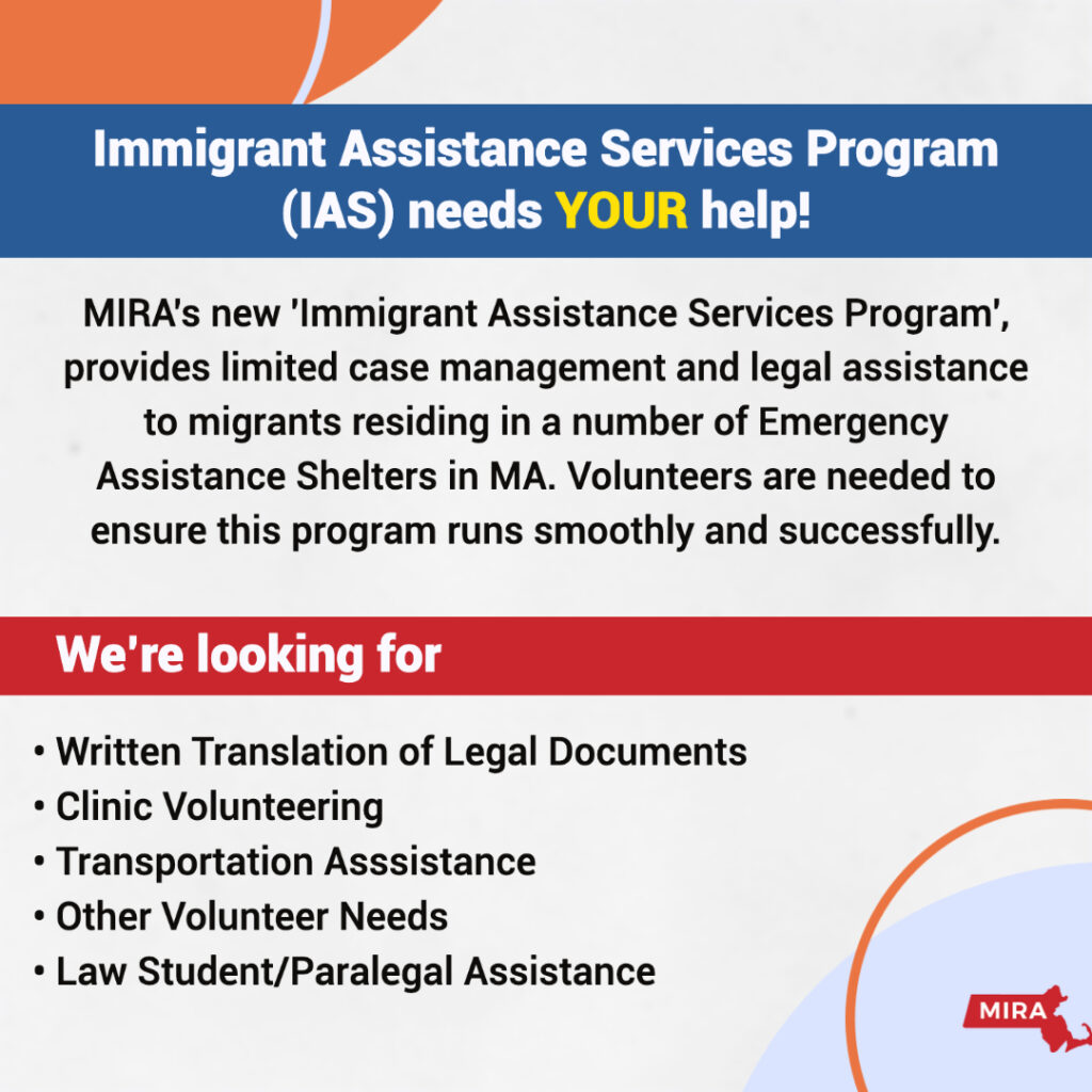Immigrant Assistance Services Program (IAS) - MIRA Coalition